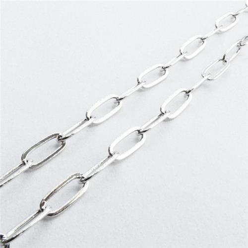 White Gold Plated Tarnish Resisitant 3mm Flat Oval Link Chain /Metre ...