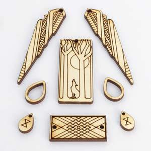 Laser Cut Wood Pop-Out Shapes Harvest Moon 8pc card – Beads N Crystals